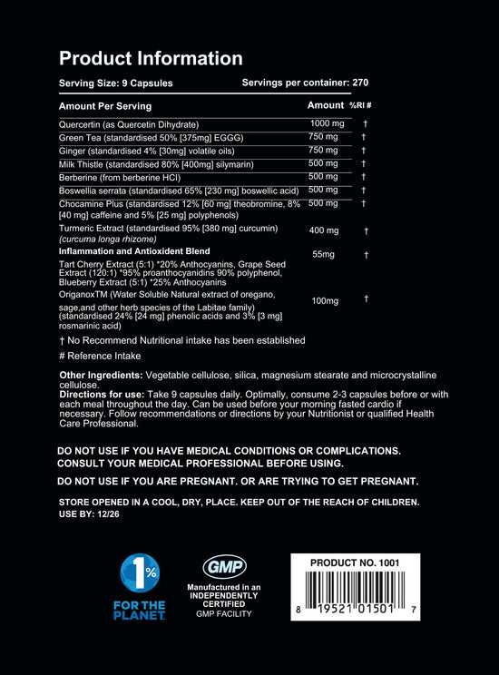 Metabolic Optimiser - All Natural Anti-inflammatory Blend (270 Capsule ...