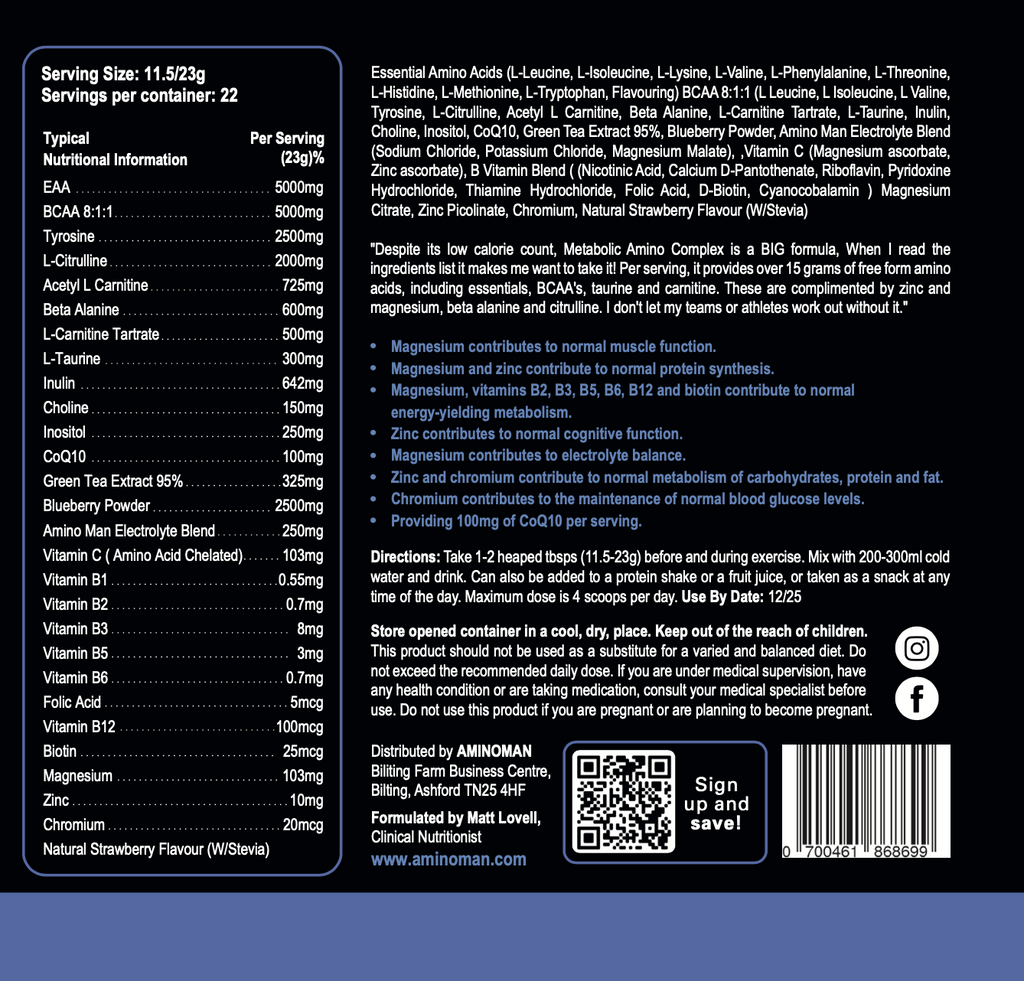 Amino Man Metabolic Amino Complex